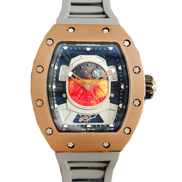Richard Mille RM52-05 Men Mechanical Watch Mars Earth Dial Rubber Band ...