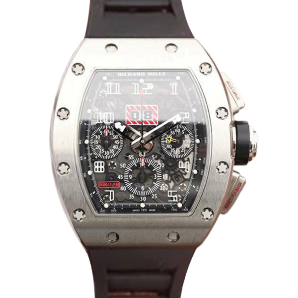 Richard Mille RM011 Automatic Men Rubber Band Transparent Dial ...