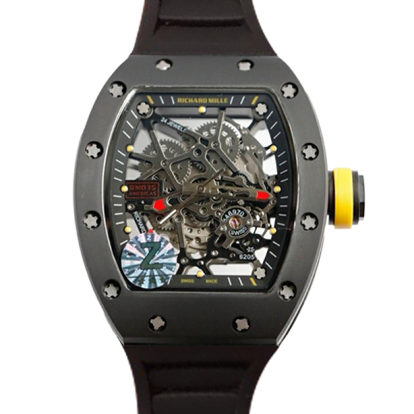Richard Mille RM035 Mechanical Men Transparent Dial Rubber Band ...