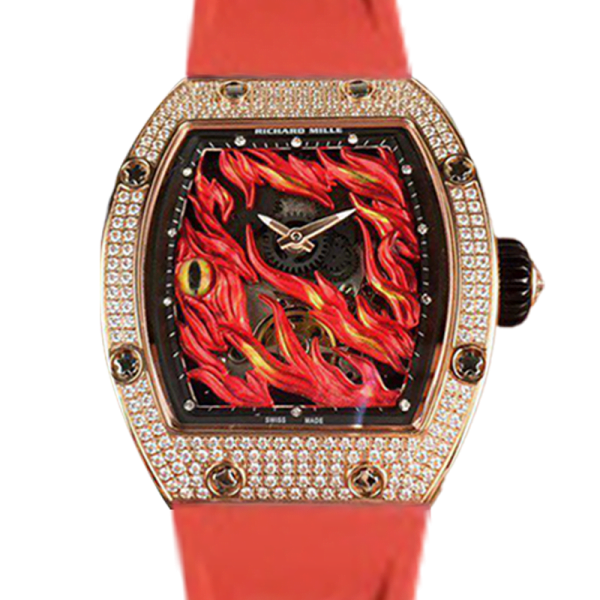 Richard Mille RM26-02 Hand Wind Men Flame Dial Rubber Band - superwatches